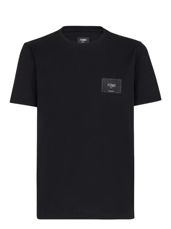 Fendi Logo Patch Crewneck T-shirt - Black