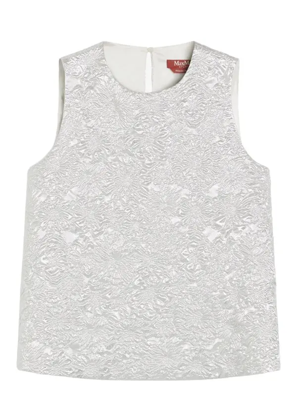 Max Mara Jacquard Crew-neck Sleeveless Top - Silver