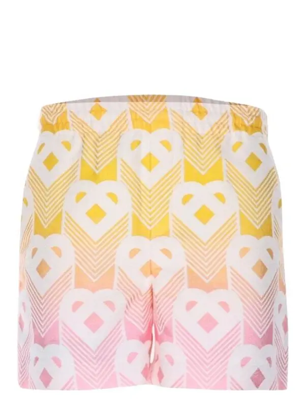 Casablanca Monogram Effect Elastic Waist Shorts - White