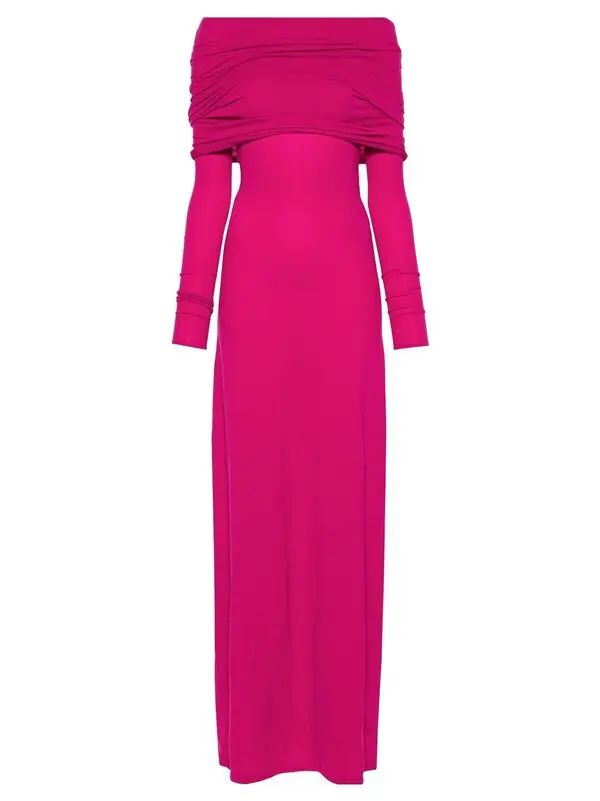Balenciaga Stretch Design Maxi Dress - Pink