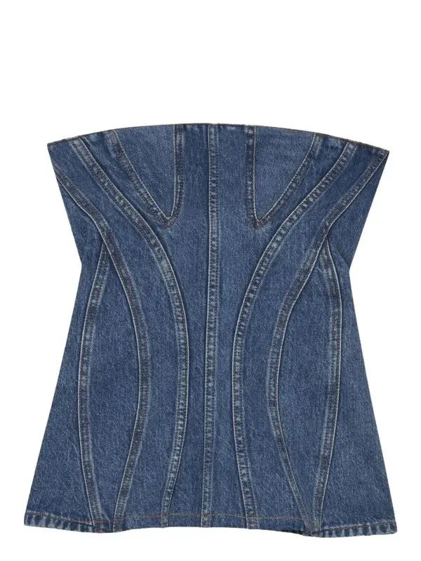 Stella McCartney Denim Corset Blouse - Blue