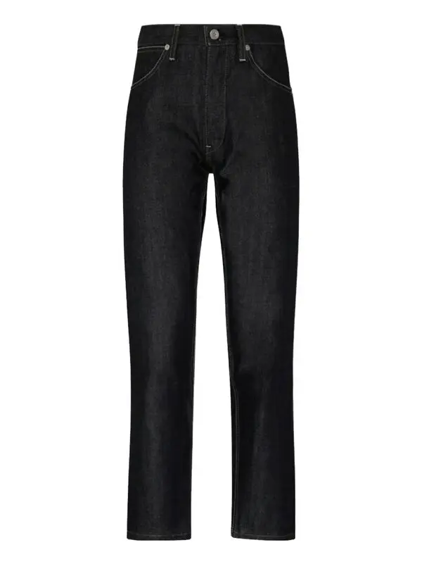 JIL SANDER Straight Leg Jeans With Button Detail - Black