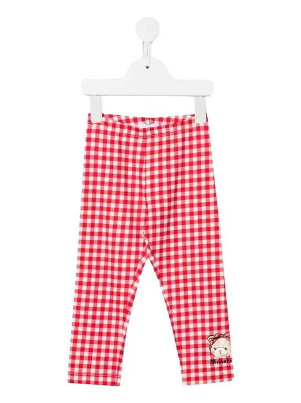 Monnalisa Logo Checked Pants - Pink