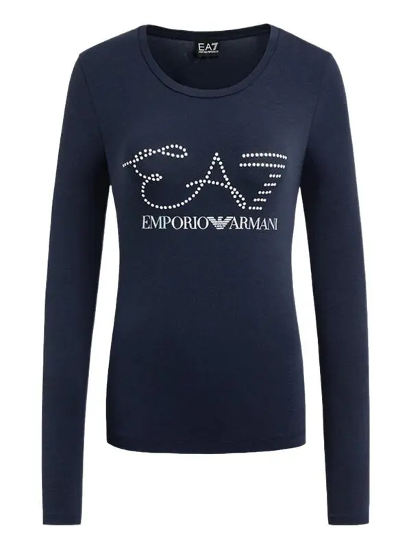 EA7 Embellished Long-sleeved T-shirt - Black