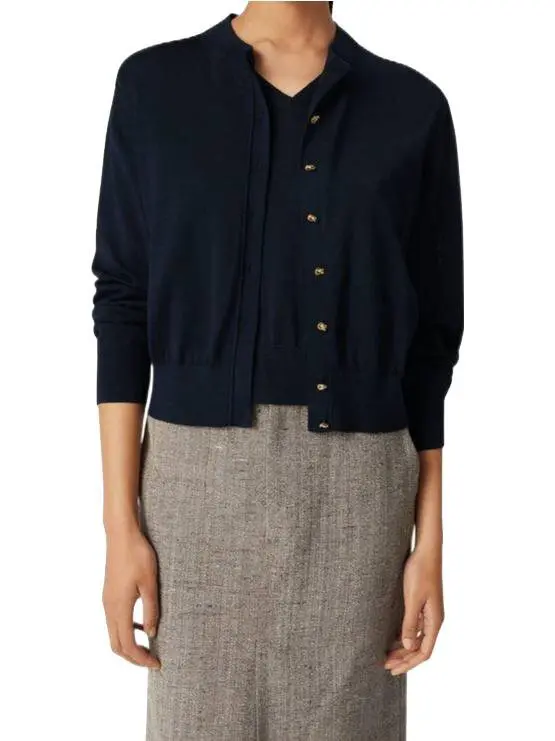 Bottega Veneta Lightweight Twinset Cardigan - Navy Blue