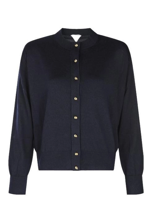 Bottega Veneta Knitted Cardigan And V-neck Vest Set - Navy