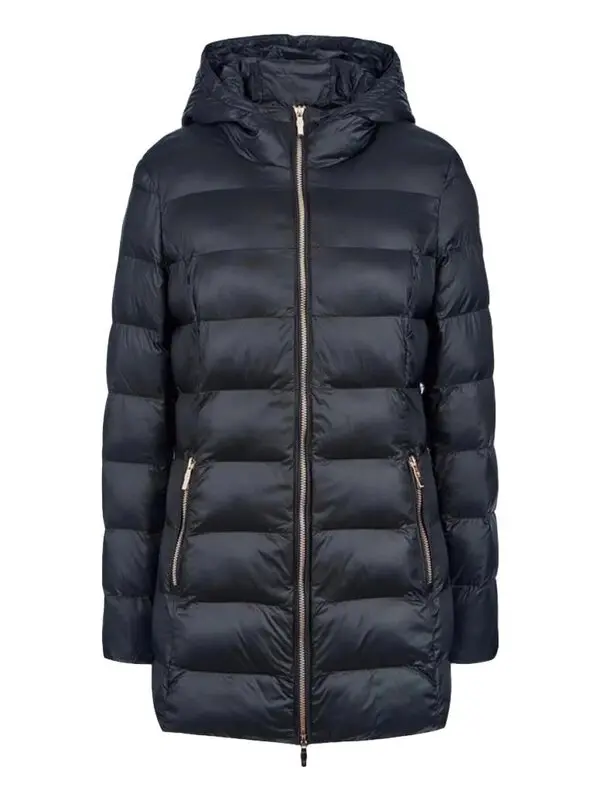 EA7 Quilted Hooded Down Jacket - Black