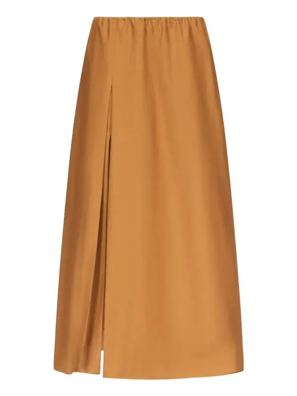 Loulou De Saison Carmen Midi Skirt With Side Slit - Brown
