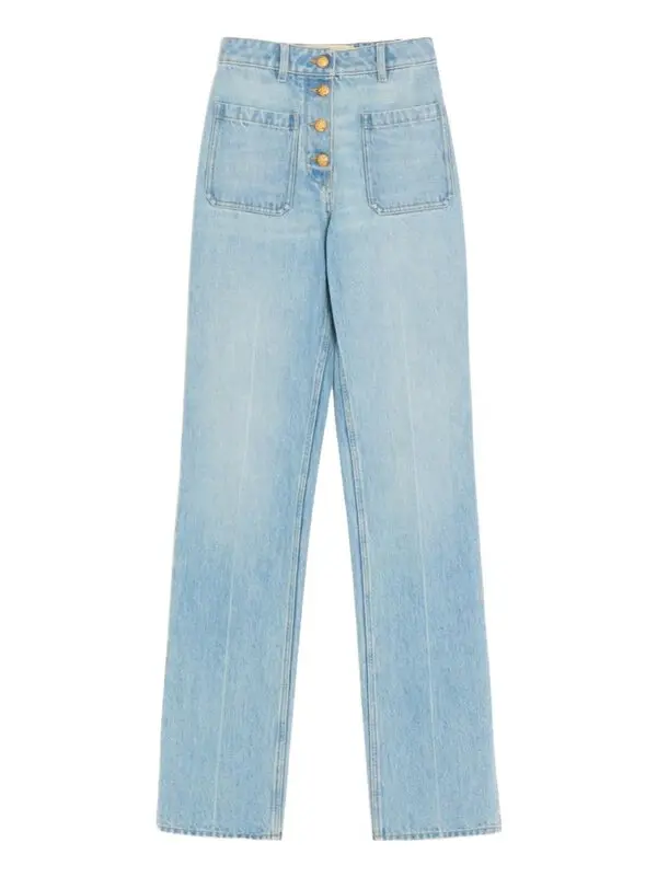 Valentino Garavani Button Detailed Straight Leg Jeans - No
