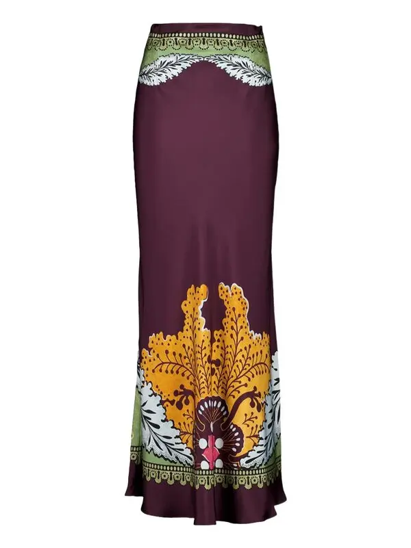 La DoubleJ Maxi Skirt With Hand-print - Red