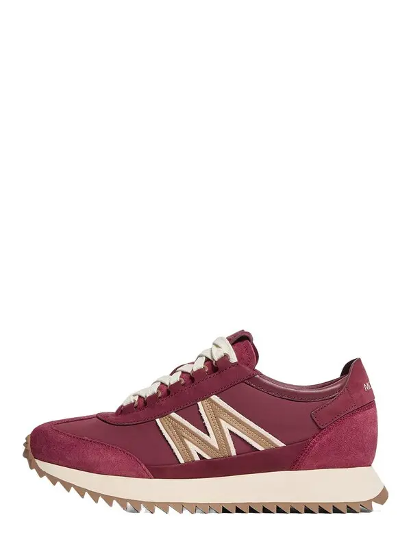 Moncler Pacey2 Suede Nubuck Trainers - Burgundy