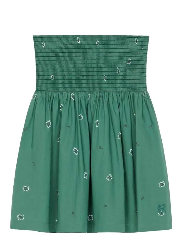 Kenzo Smocked Bandana-print Mini Skirt - Blue