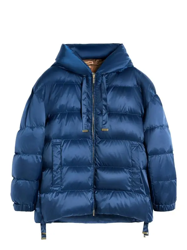 Max Mara Quilted Waterproof Taffeta Padded Jacket - Navy Blue
