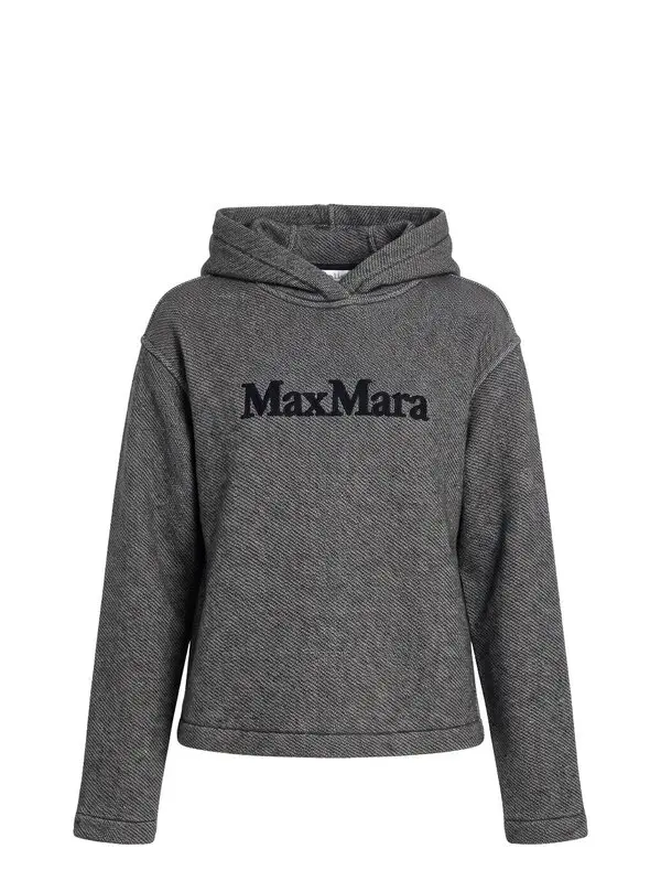 Max Mara Logo Embroidered Hoodie - Black