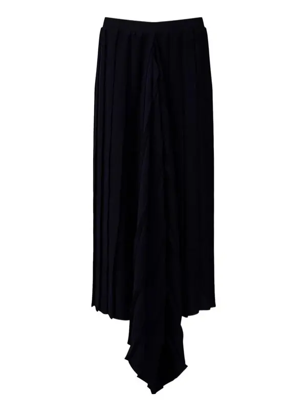 MAISON MARGIELA Pleated Skirt With Asymmetrical Hem - Black