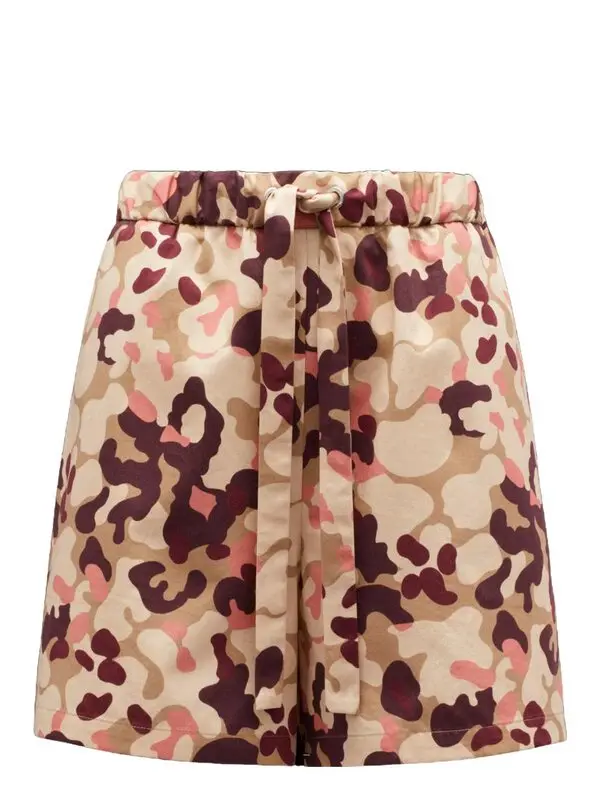 Moncler Tie-waist Camouflage Print Shorts - Pink