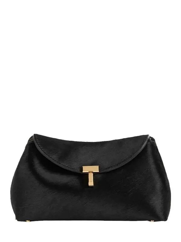 TOTEME Pony Hair T-lock Clutch - Black