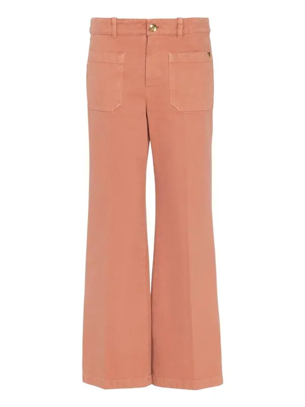 Chloé Cropped Bootcut Trousers - Shell Coral Color