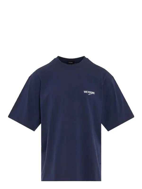 We11Done Logo Printed Crewneck T-shirt - Blue