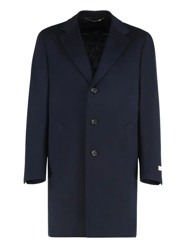 Canali Classic Wool Coat - Black