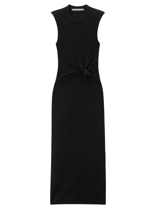 Alexander Wang Sleeveless Round Neck Bodycon Midi Dress - Black