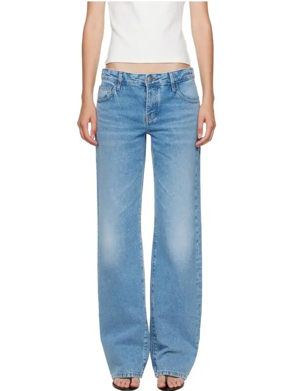 ST. AGNI Wide Leg Jeans With Faded Details - Blue