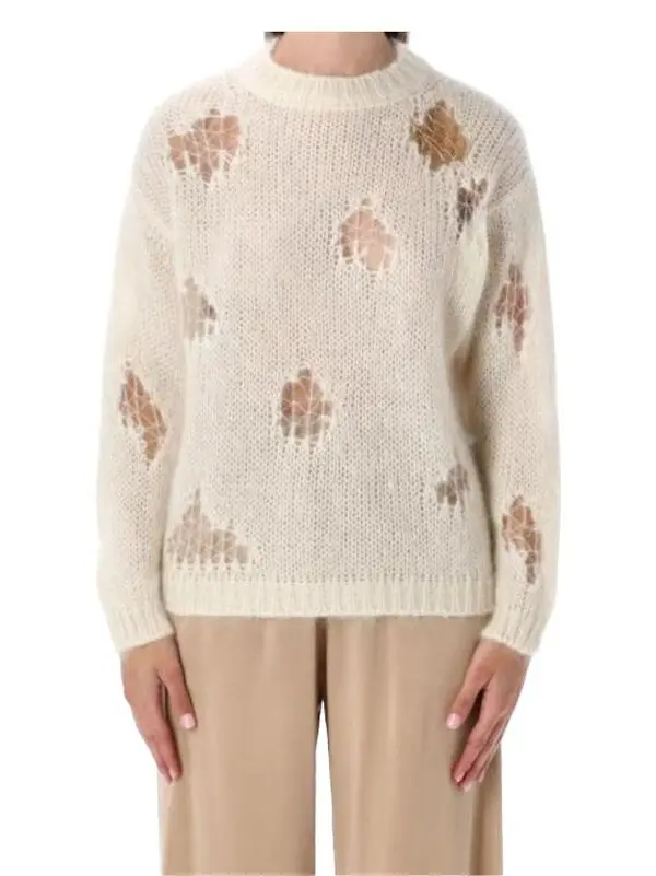 Fabiana Filippi Distressed Ribbed Knit Jumper - Nude