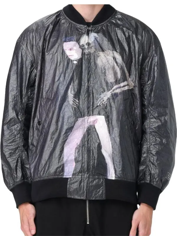 Undercover Long-sleeved Casual Jacket With Printed Front - Black