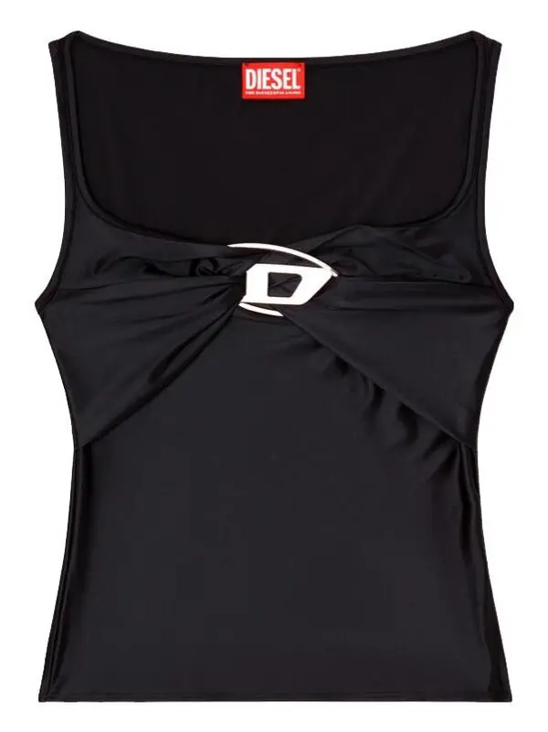 DIESEL® T-amai Logo Plaque Top - Black