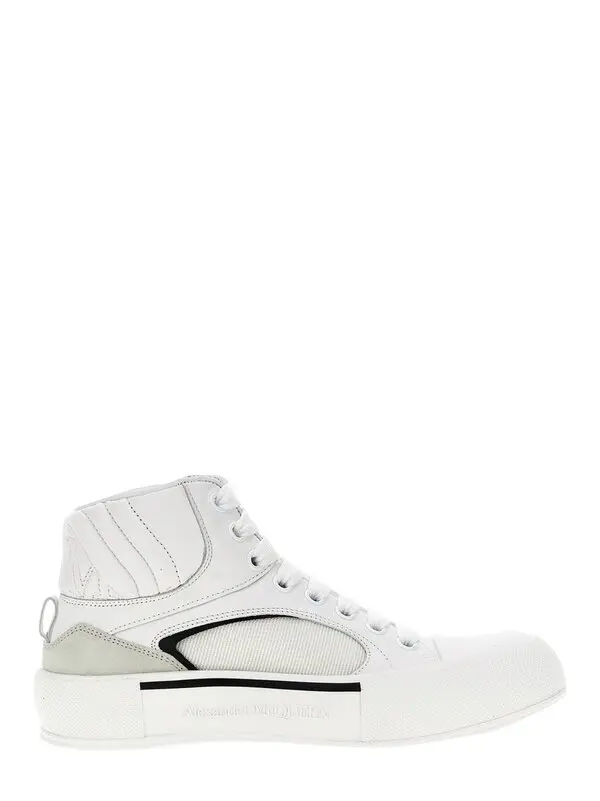 Alexander McQueen High-top Lace-up Sneakers - White