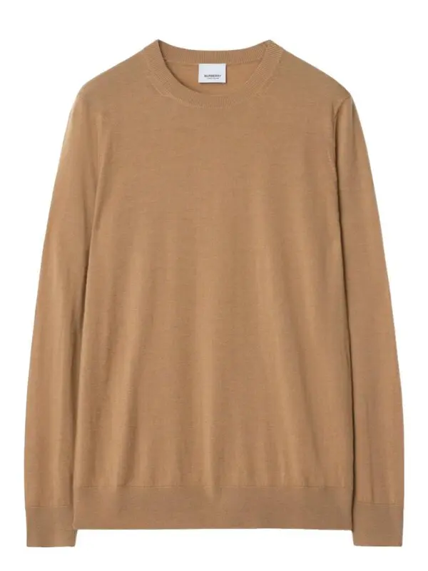 Burberry Round Neck Sweater - Camel