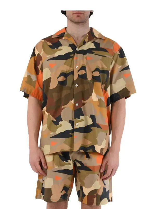 MSGM Camouflage-print Cotton Shirt - Multicolor