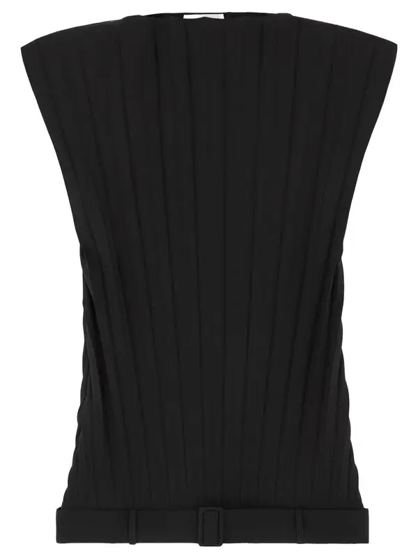 MAISON MARGIELA Pleated Mini Dress - Black