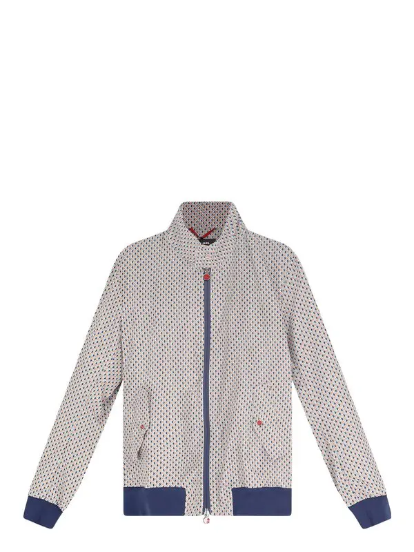 Kiton Geometric Print Zip-up Jacket - Nude