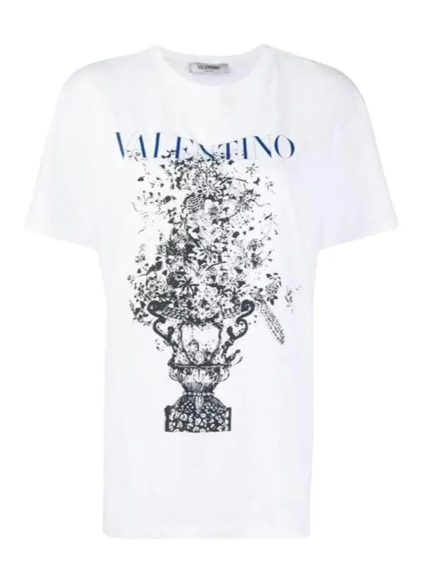 Valentino Garavani Floral Bouquet Logo T-shirt - White