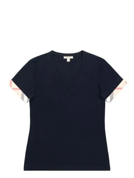 Burberry Deep V-neck Short-sleeved T-shirt - Black