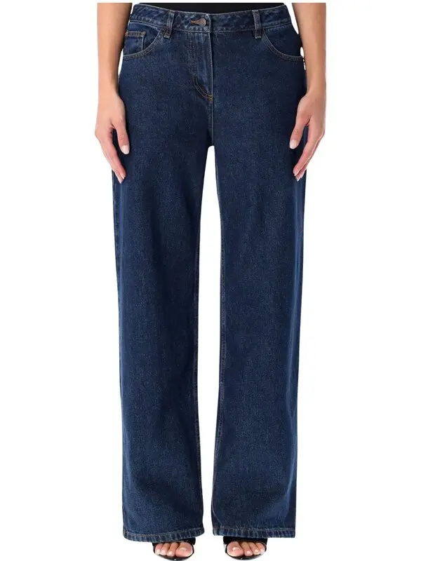 Magda Butrym Faded Loose-fit Jeans - Navy Blue
