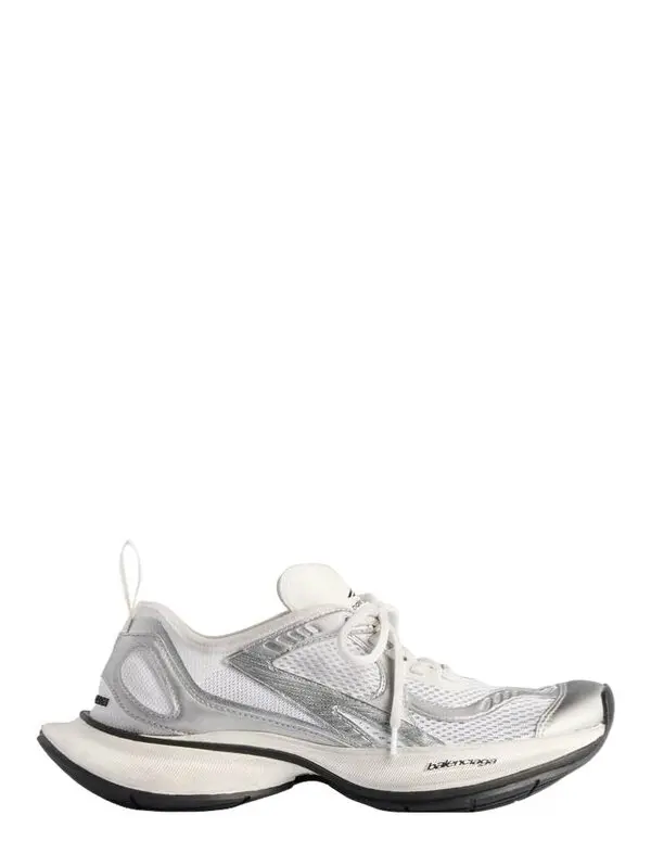 Balenciaga Circuit Low-top Sneakers - White And Silver