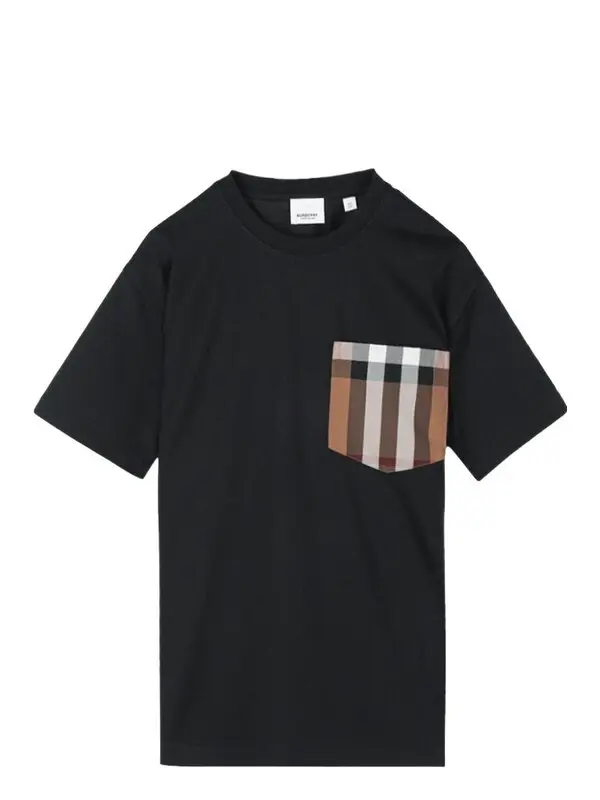 Burberry Vintage Check-detailed Crewneck T-shirt - Black