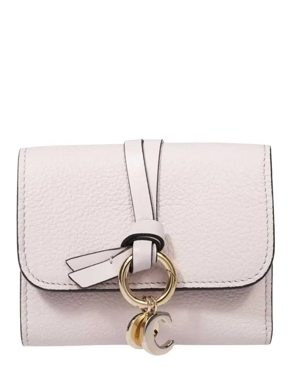 Chloé Logo Plaque Tri-fold Wallet - White