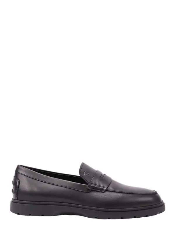 TOD'S Almond Toe Penny Loafers - Black