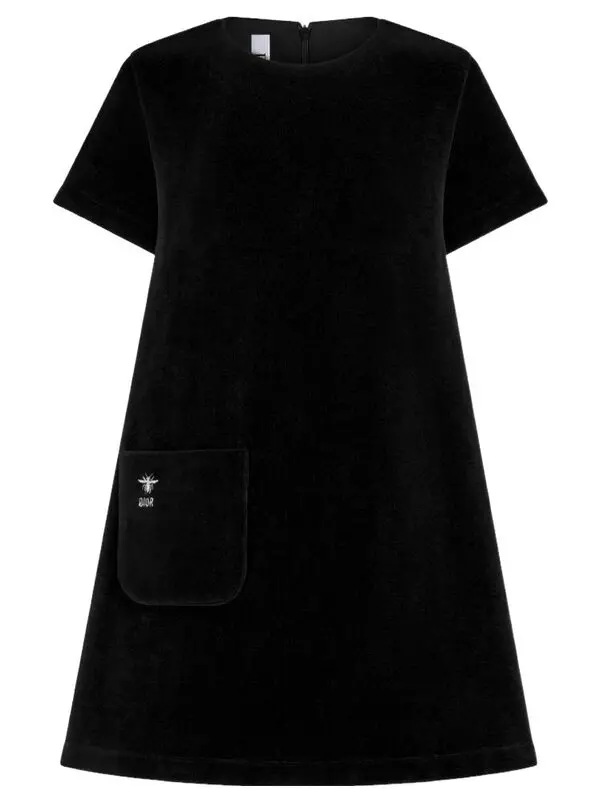 Dior A-line Dress With Embroidered Bee - Black