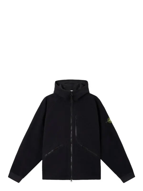 Stone Island Logo Patch Hooded Jacket - Navy Blue