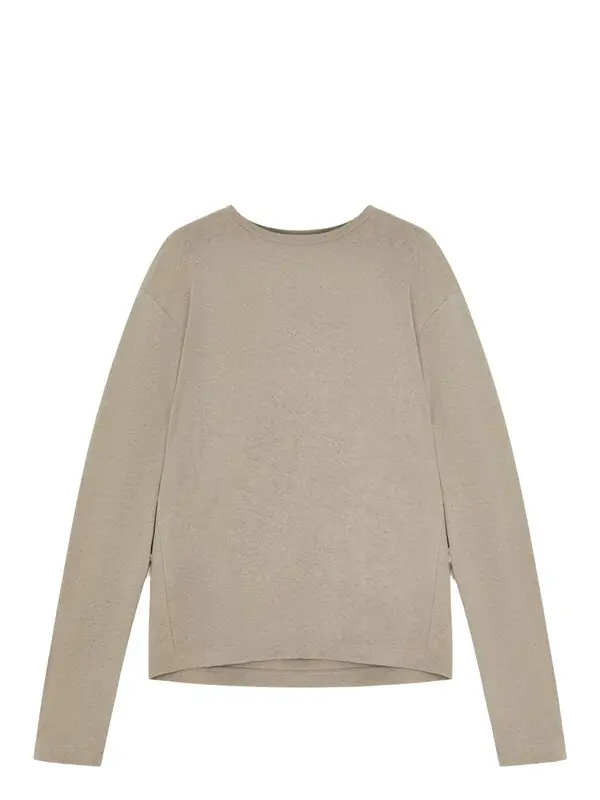TOTEME Long Sleeve Crew Neck Top - Nude