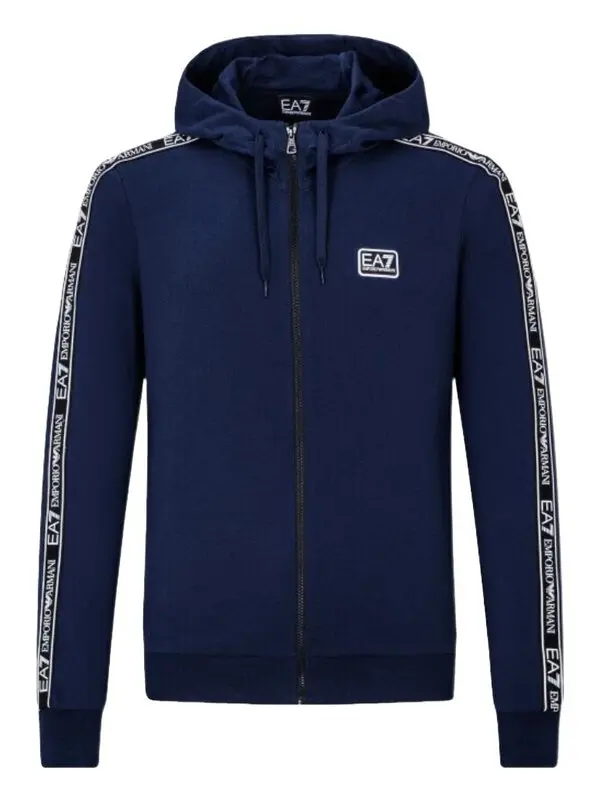 EA7 Casual Coat With Logo Detail - Black