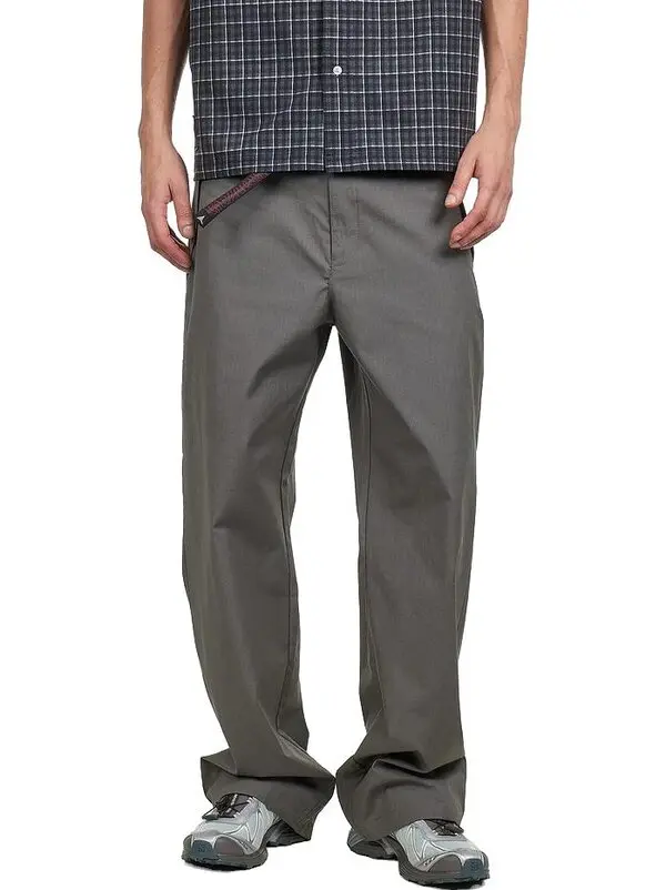 ROA Centipede Buckle Wide-leg Pants - Grey