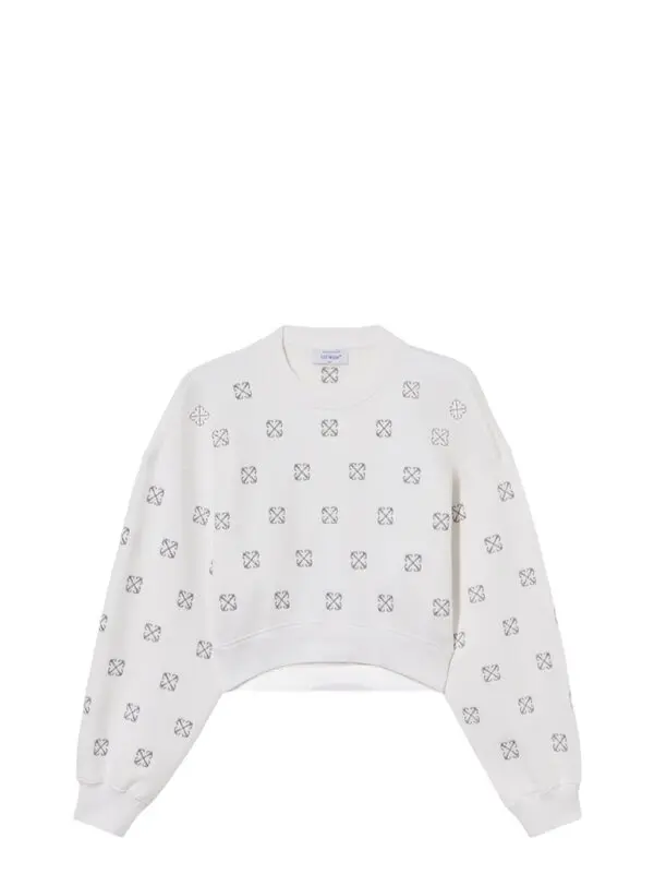 Off-White Lurex Little Arrows Sweatshirt - White-silver