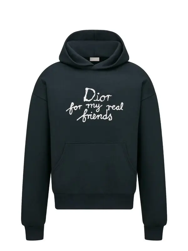 Dior Embroidered Hooded Sweatshirt - Blue
