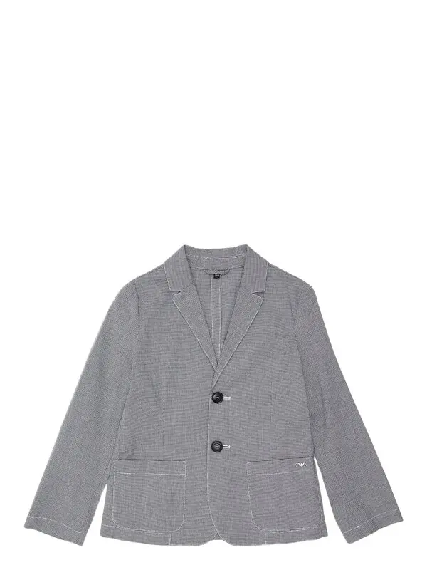 Emporio Armani Houndstooth Single-breasted Blazer - Gray