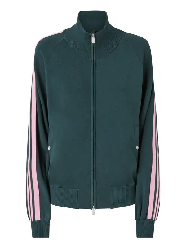 Pinko Stripe-detail Zip-up Sweatshirt - Green